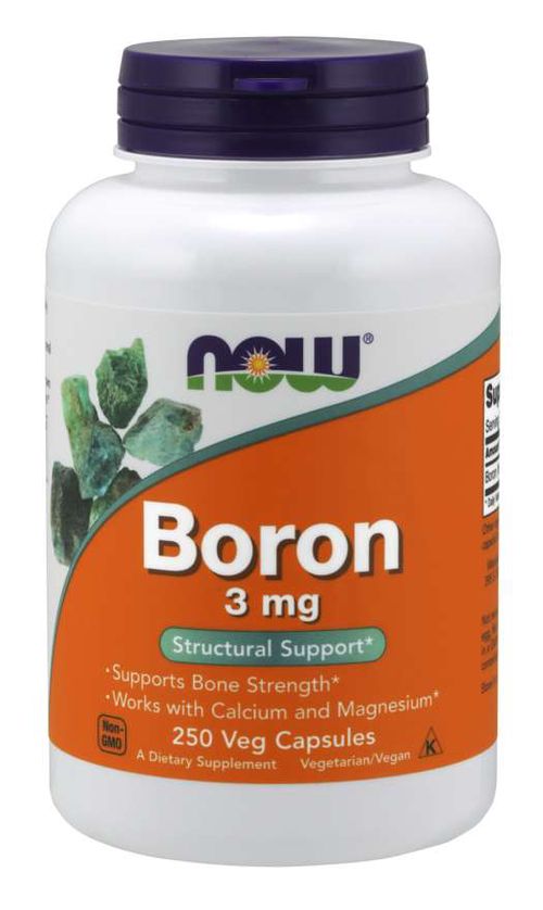 NOW® Foods NOW Boron (bor), 3 mg, 250 kapslí LEVNĚ